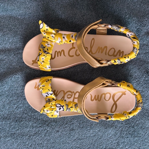 Sam Edelman | Shoes | Sam Edelman Yellow And Gold Floral Sandals | Poshmark